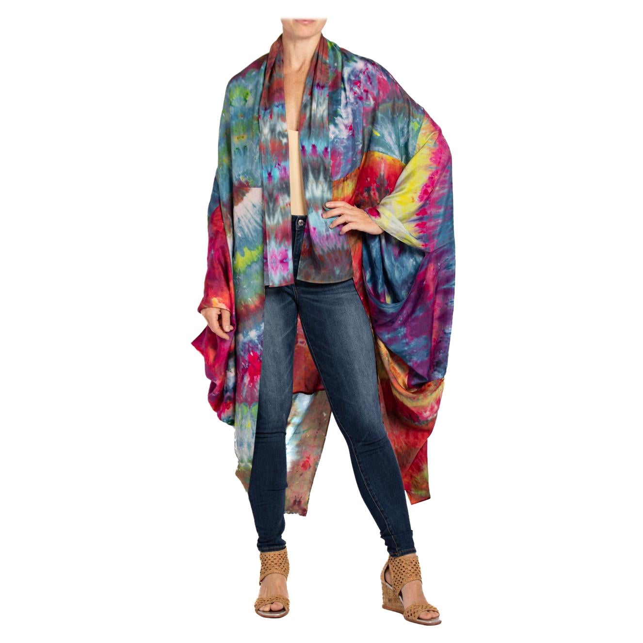 MORPHEW COLLECTION Multi Colored Silk Ice Dyed Cocoon wear 2 ways For ...