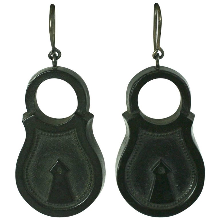 Charming Victorian Padlock Earrings at 1stDibs