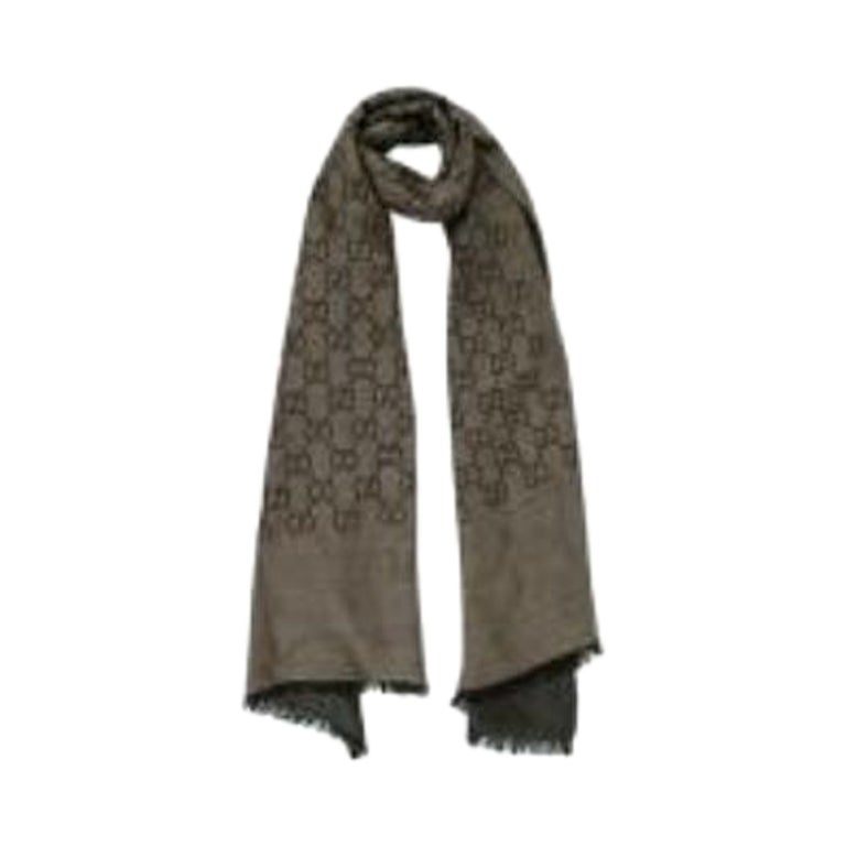 Gucci GG Wool and Silk Shawl For Sale at 1stDibs