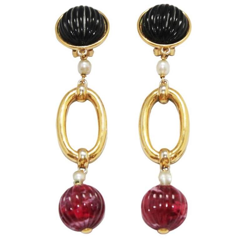 Valentino couture earrings 80s at 1stDibs