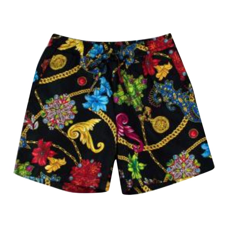 Versace Black Multi-colourJewel Printed Swim Shorts For Sale at 1stDibs
