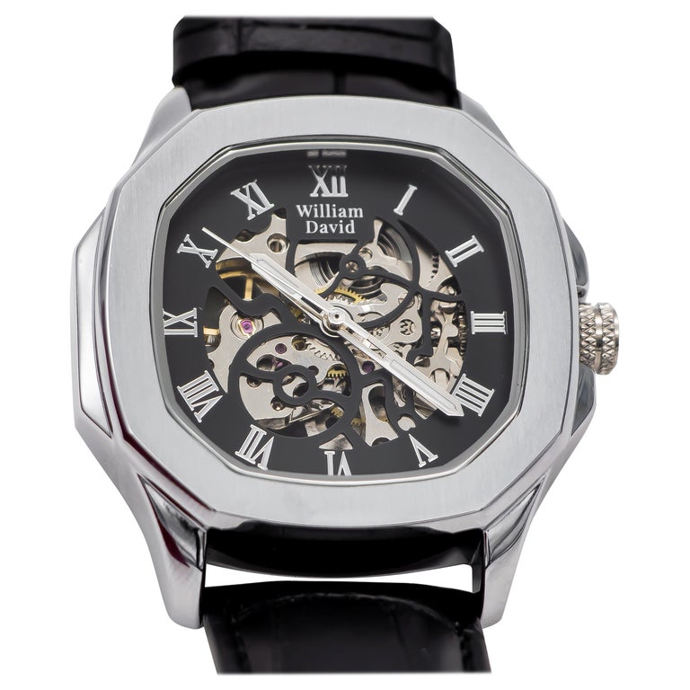 William David Watch Platinum Color Alloy and Stainless Steal 42mm For ...