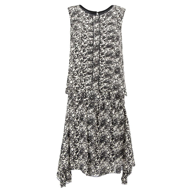 Belstaff Women's Grey Mottled Print Sleeveless Mini Dress For Sale at ...