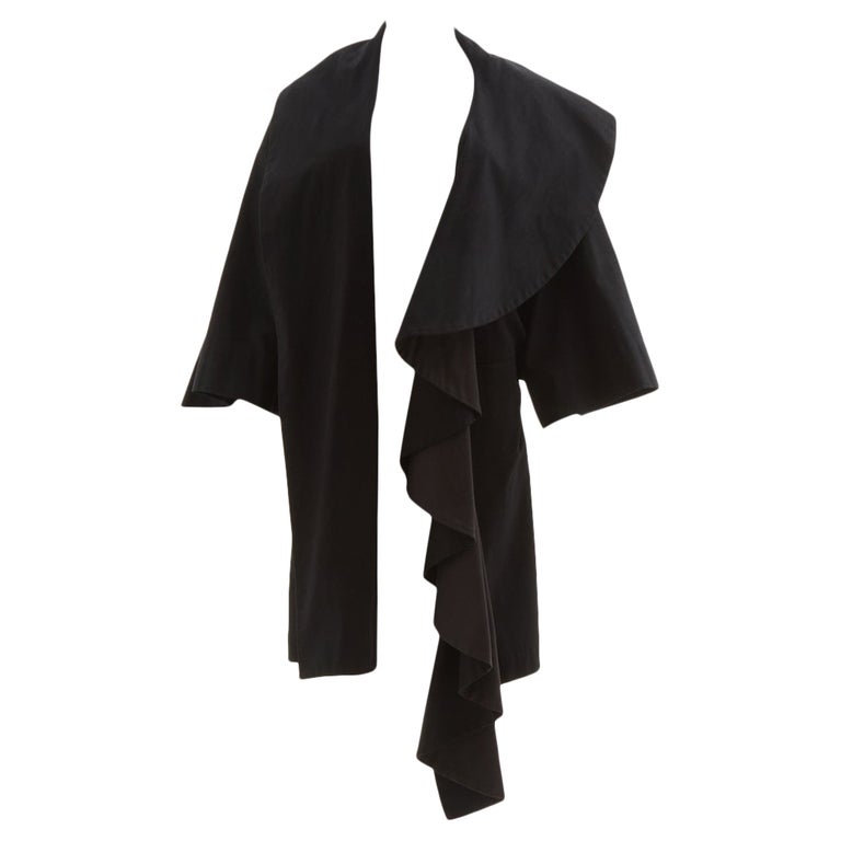 Yoshi Yamamoto Black cotton asymmetric cape, ss 2009 For Sale at 1stDibs