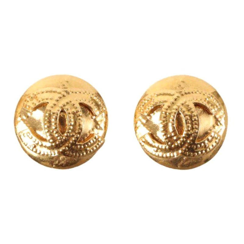 Chanel Round CC Mark Earrings, 1994 For Sale at 1stDibs