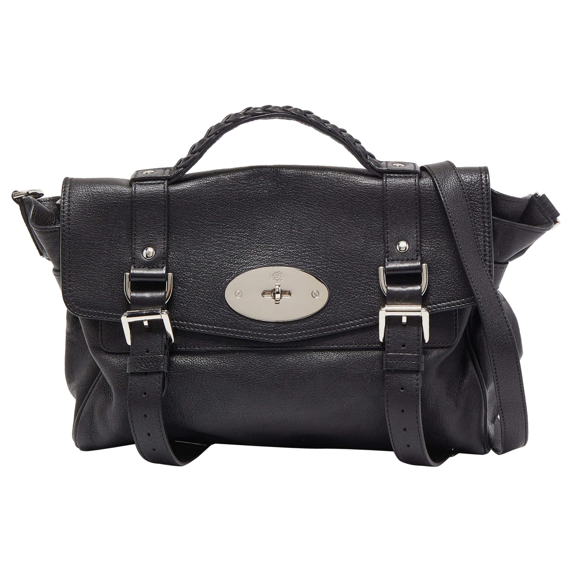 Mulberry Black Leather Alexa Satchel For Sale at 1stDibs