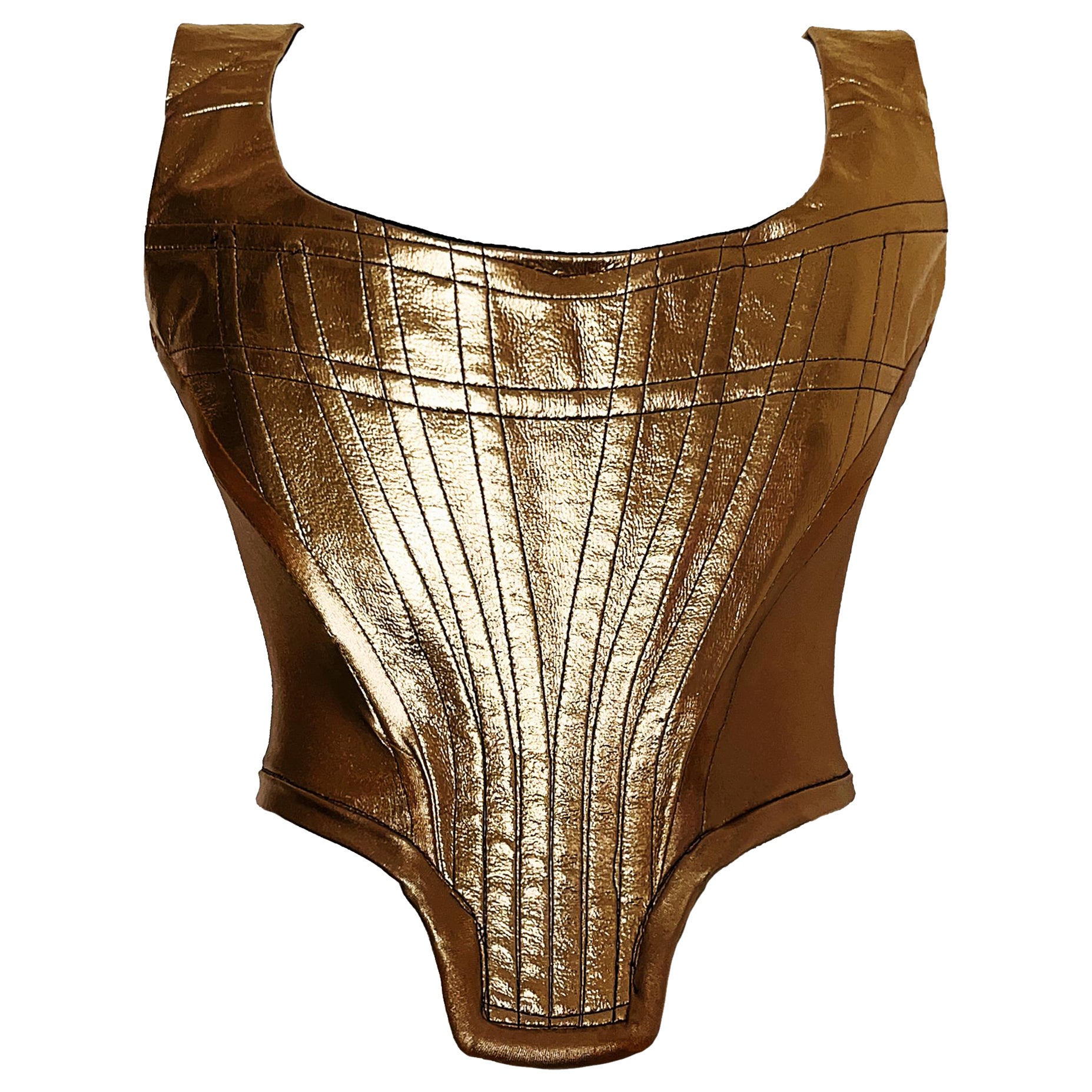 Vivienne Westwood Iconic Gold Corset Rare Red Label For Sale at 1stDibs