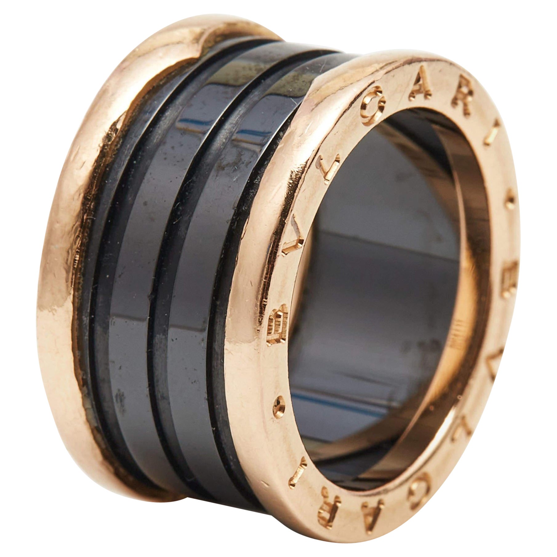 Bvlgari B.Zero1 Four Band Ring 18K Rose Gold and Ceramic For Sale at ...