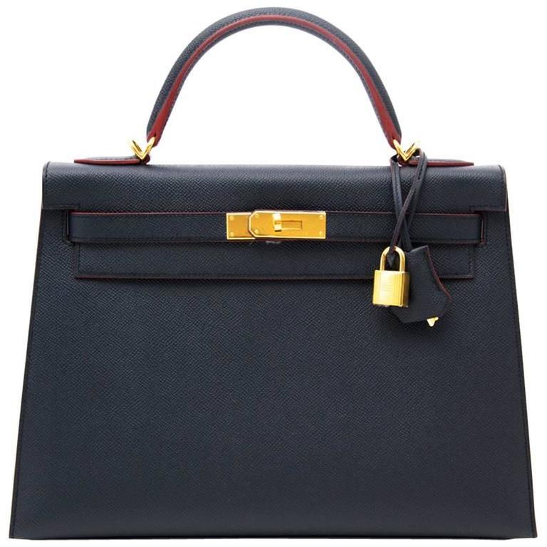 Brand New Limited Hermes Kelly 32 Contour Epsom Blue Indigo at 1stDibs ...