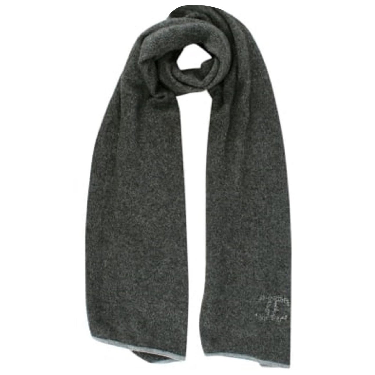 Chanel Grey Cashmere Metallic Scarf For Sale at 1stDibs