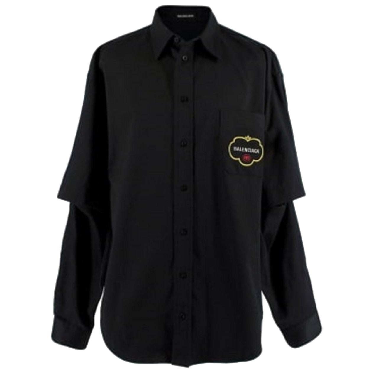 Balenciaga Oversized Logo-Appliquéd Cotton-Blend Twill Shirt For Sale ...