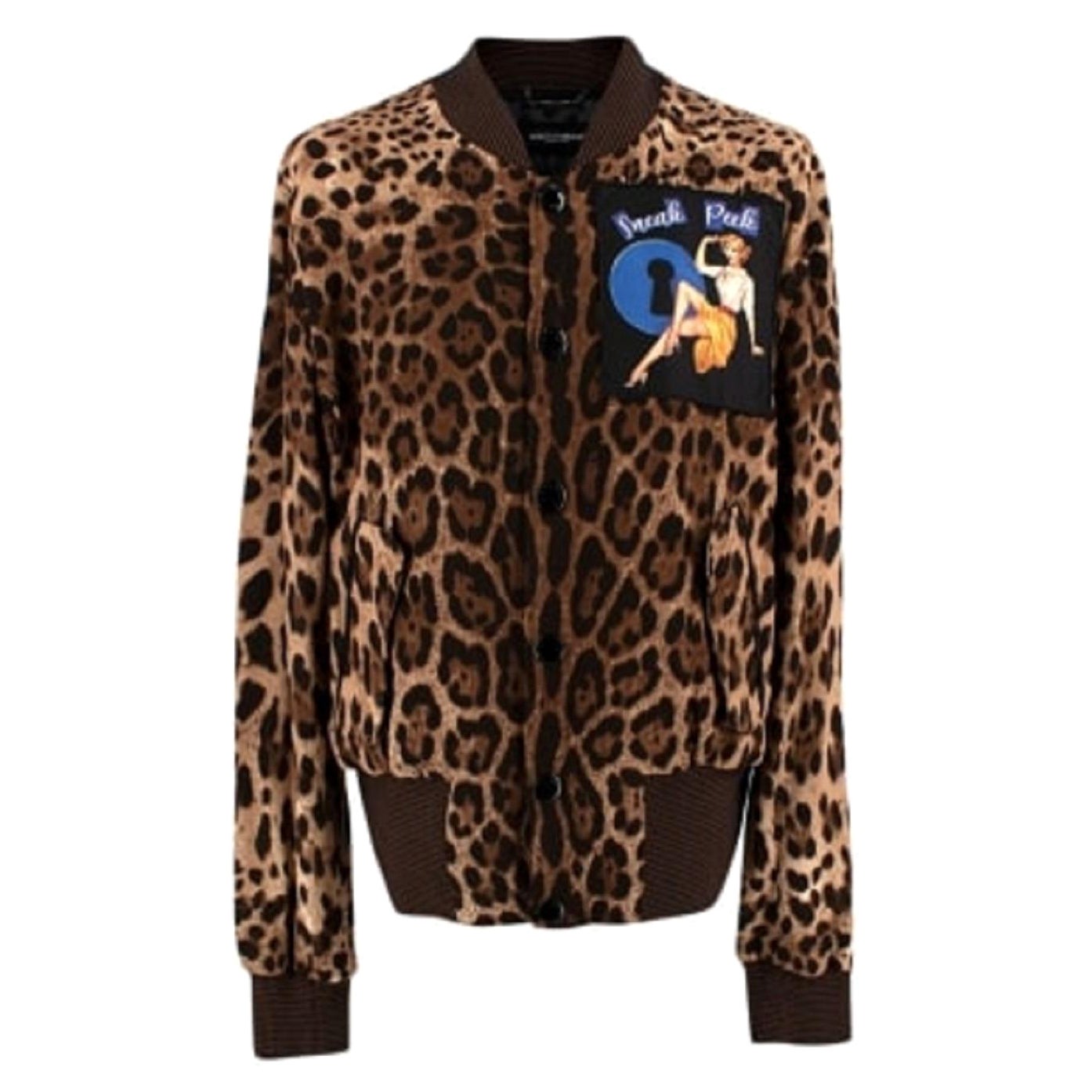 Dolce and Gabbana Leopard-print Lightweight Bomber Jacket For Sale at ...