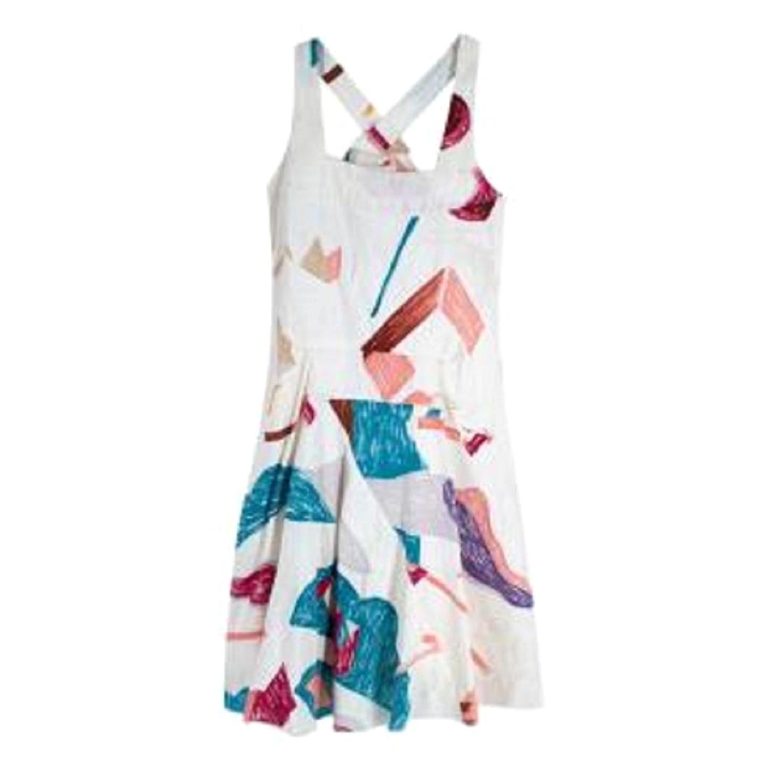 Chloe Cream Multicoloured Sun Dress For Sale at 1stDibs