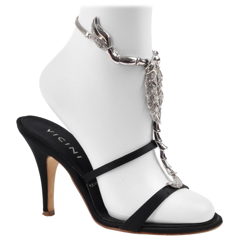 Ltd Ed Vicini GIUSEPPE ZANOTTI 2015 Black Satin Rhinestone Scorpion ...