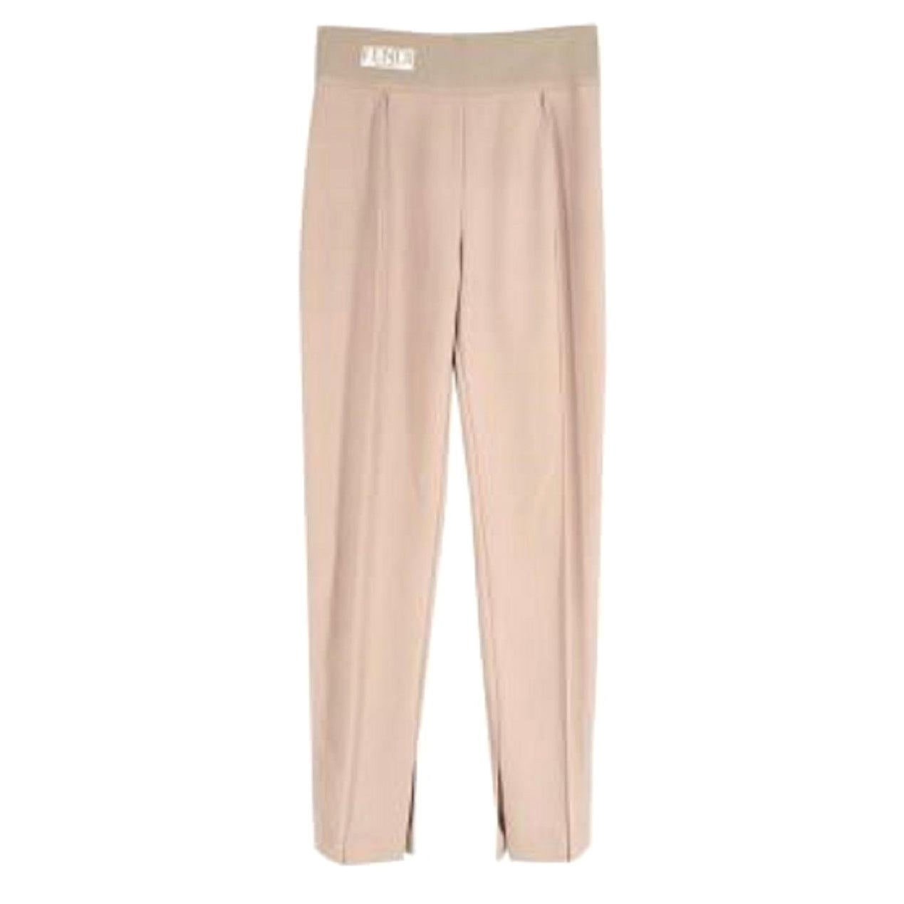 Fendi Beige Straight Leg Logo Band Pants For Sale at 1stDibs