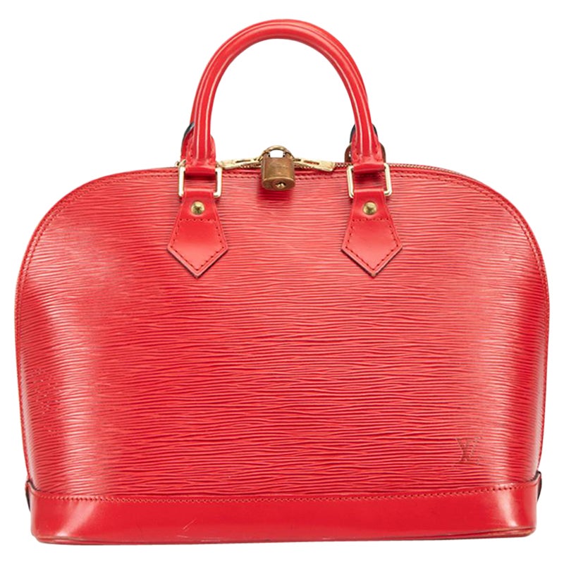 Louis Vuitton Women's Red Epi Leather Alma PM Handbag For Sale at 1stDibs