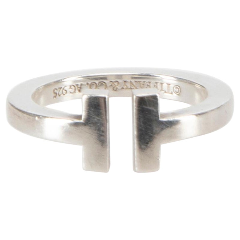 Tiffany and Co Women's 925 Sterling Silver T Square Ring For Sale at 1stDibs