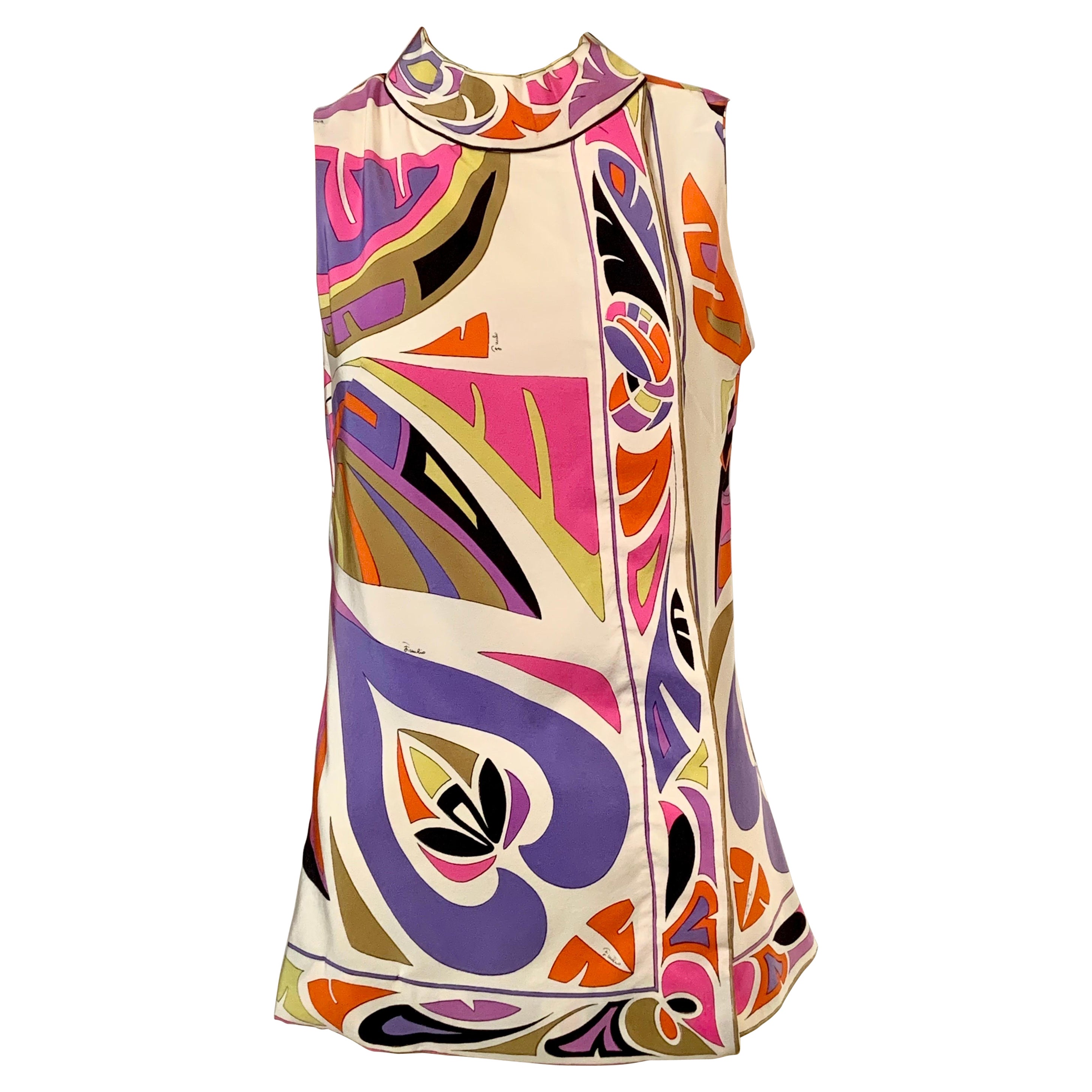 Emilio Pucci Colorful Tunic Top For Sale at 1stDibs