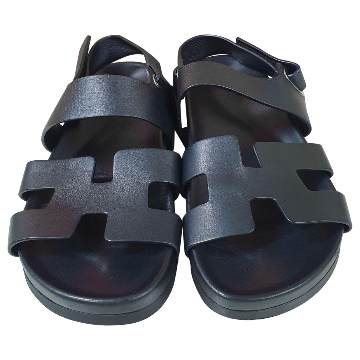 Hermes Black Chypre Sandals For Sale at 1stDibs