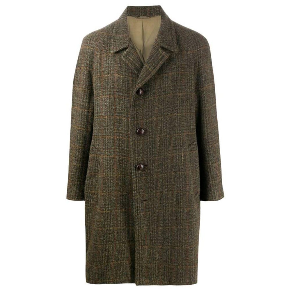 A.N.G.E.L.O. Vintage Cult military green tweed wool 80s coat For Sale ...