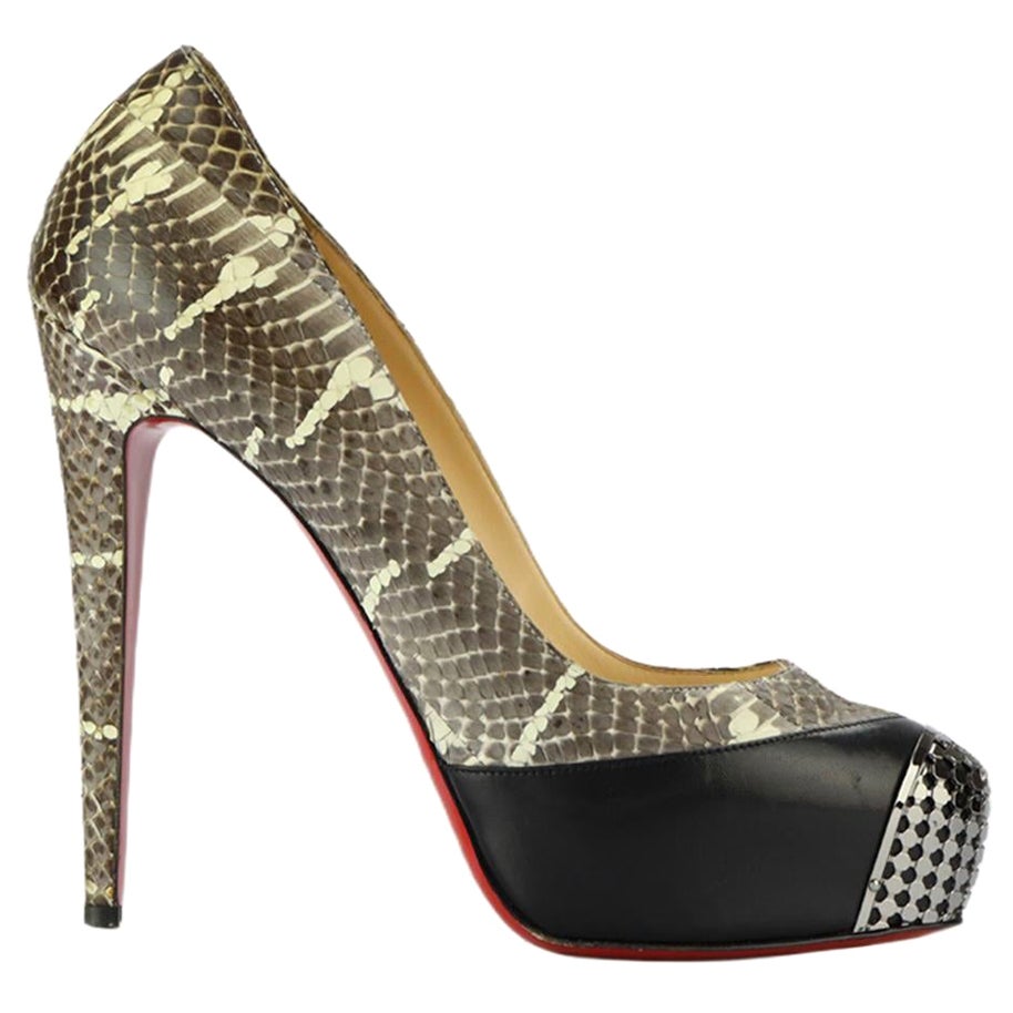 Christian Louboutin Snakeskin And Leather Platform Pumps Eu 40 Uk 7 Us ...