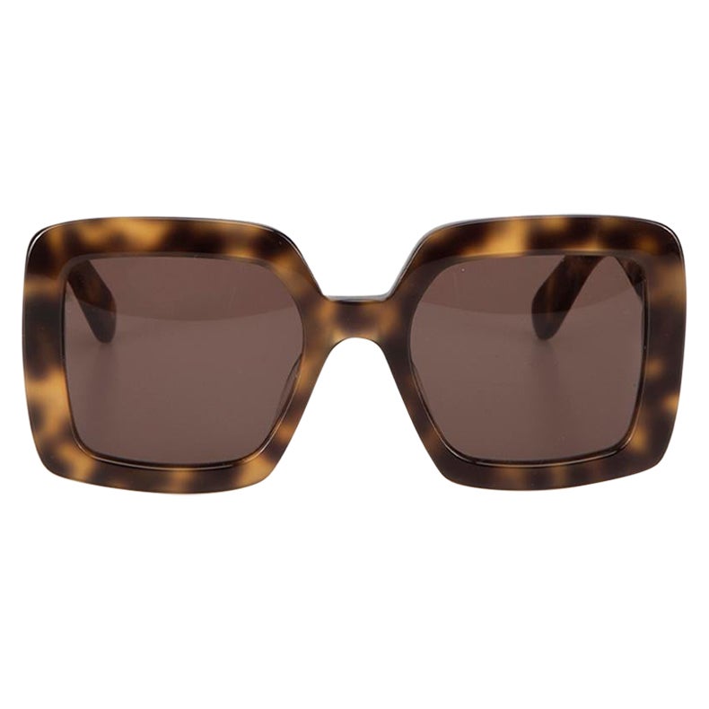 Courrèges Womens Brown Tortoiseshell Oversized Square Sunglasses For