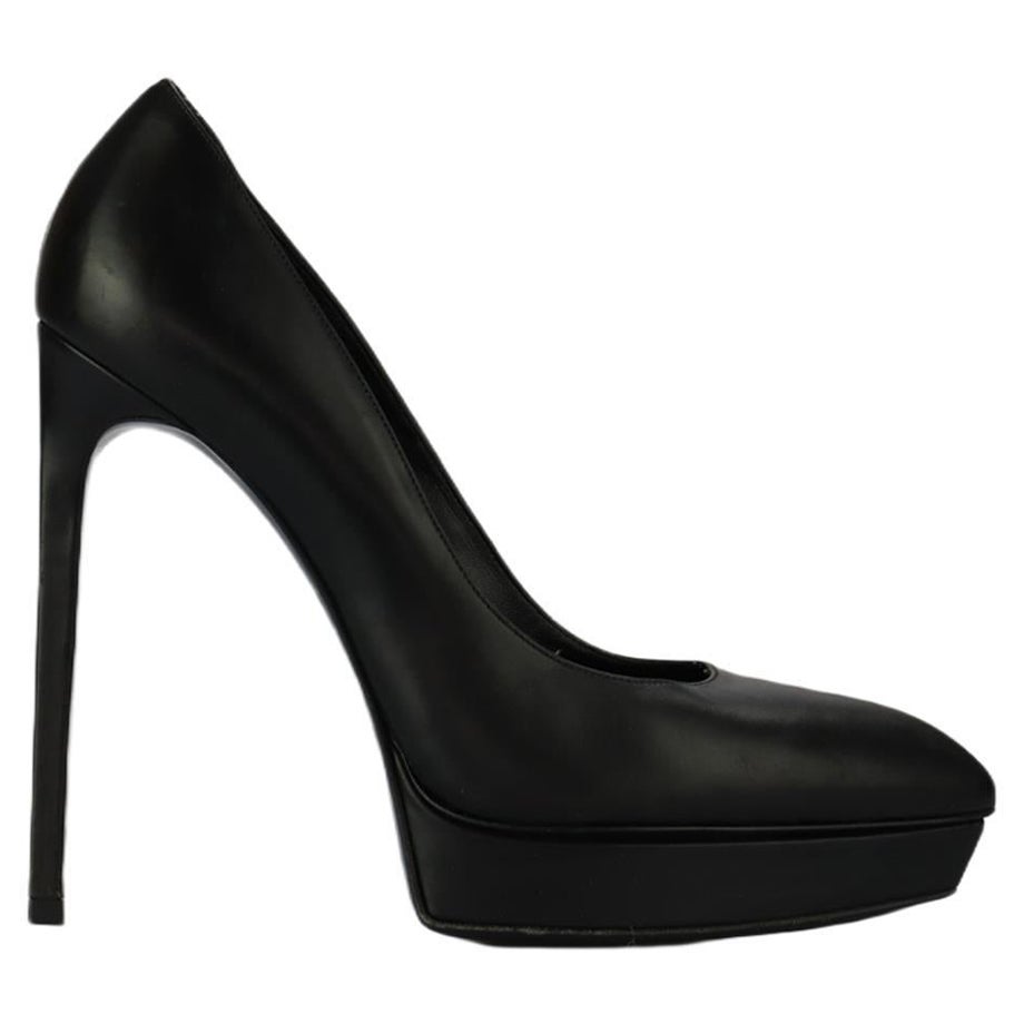 Saint Laurent Leather Platform Pumps Eu 40 Uk 7 Us 10 For Sale at 1stDibs