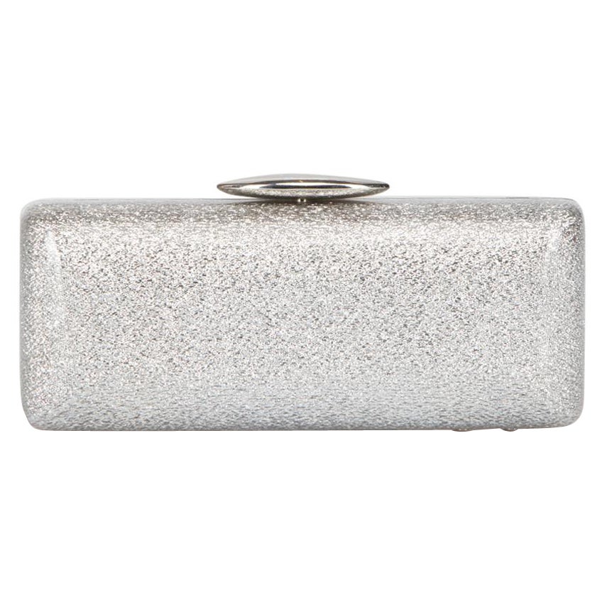 Lulu Guinness Women's Silver Glitter Perspex Lip Clasp Clutch For Sale ...