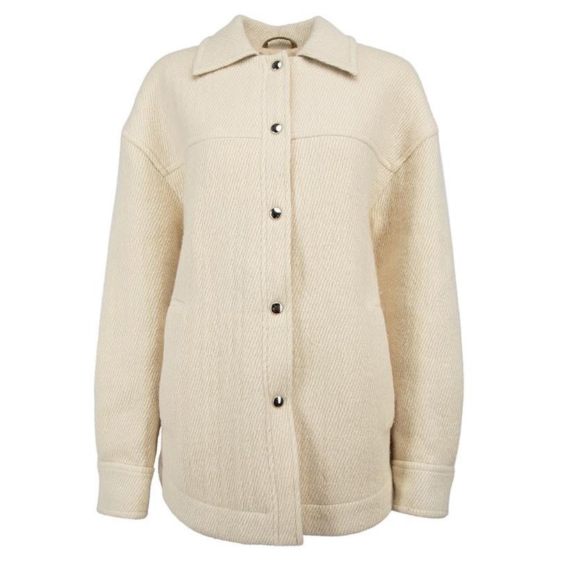 Acne Studios Cream Oversized Shacket Size M For Sale at 1stDibs