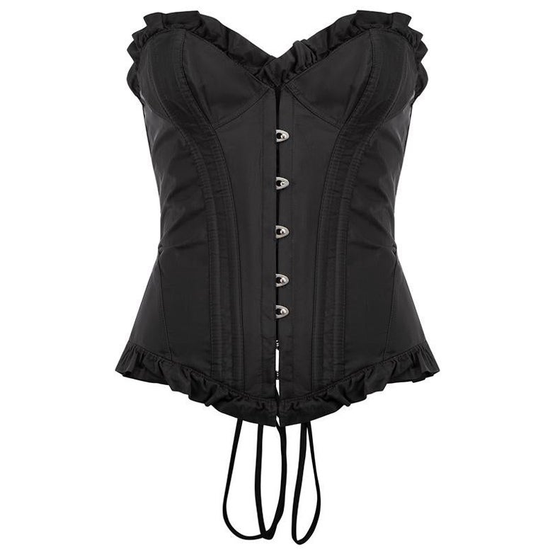 Black Lace Up Corset Size S For Sale at 1stDibs