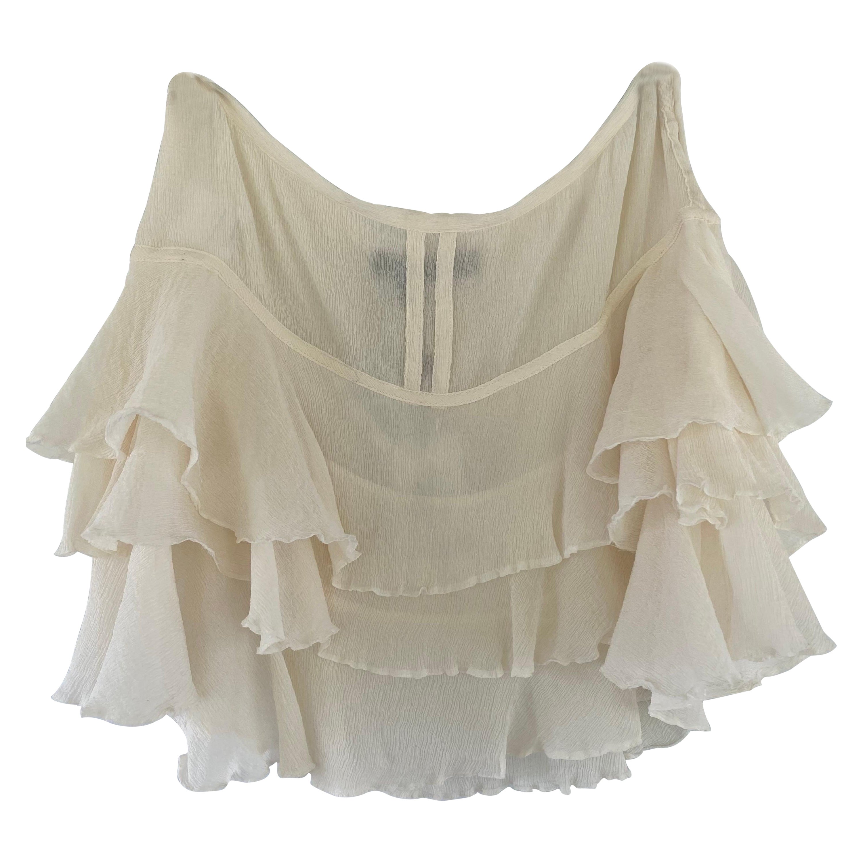 Vintage Tom Ford for Gucci 2002 Silk Chiffon Ruffled Layer Mini Skirt ...