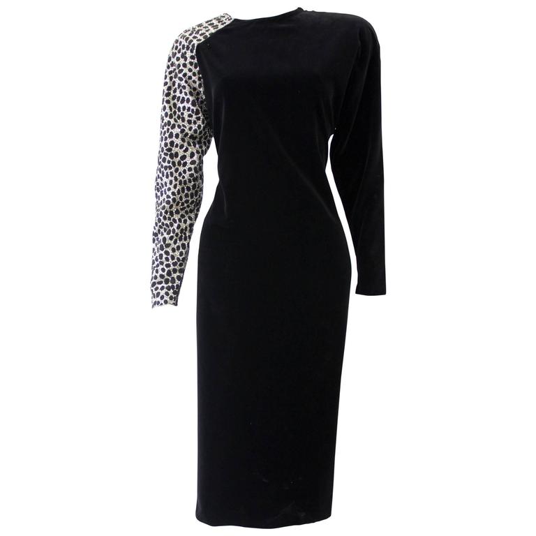 Gianni Versace Velvet Beaded Gown Embroidered With Swarovski Crystals ...