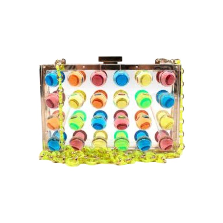 Dior D-Jungle Pop Runway Neon Perspex Clutch For Sale at 1stDibs