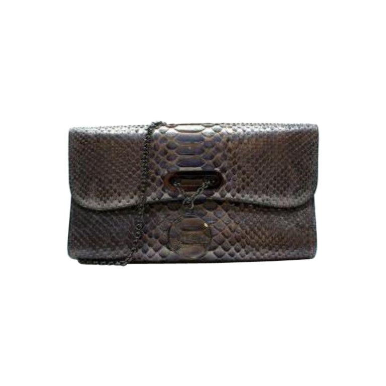 Christian Louboutin Silver Python Riviera Shoulder Bag For Sale at 1stDibs