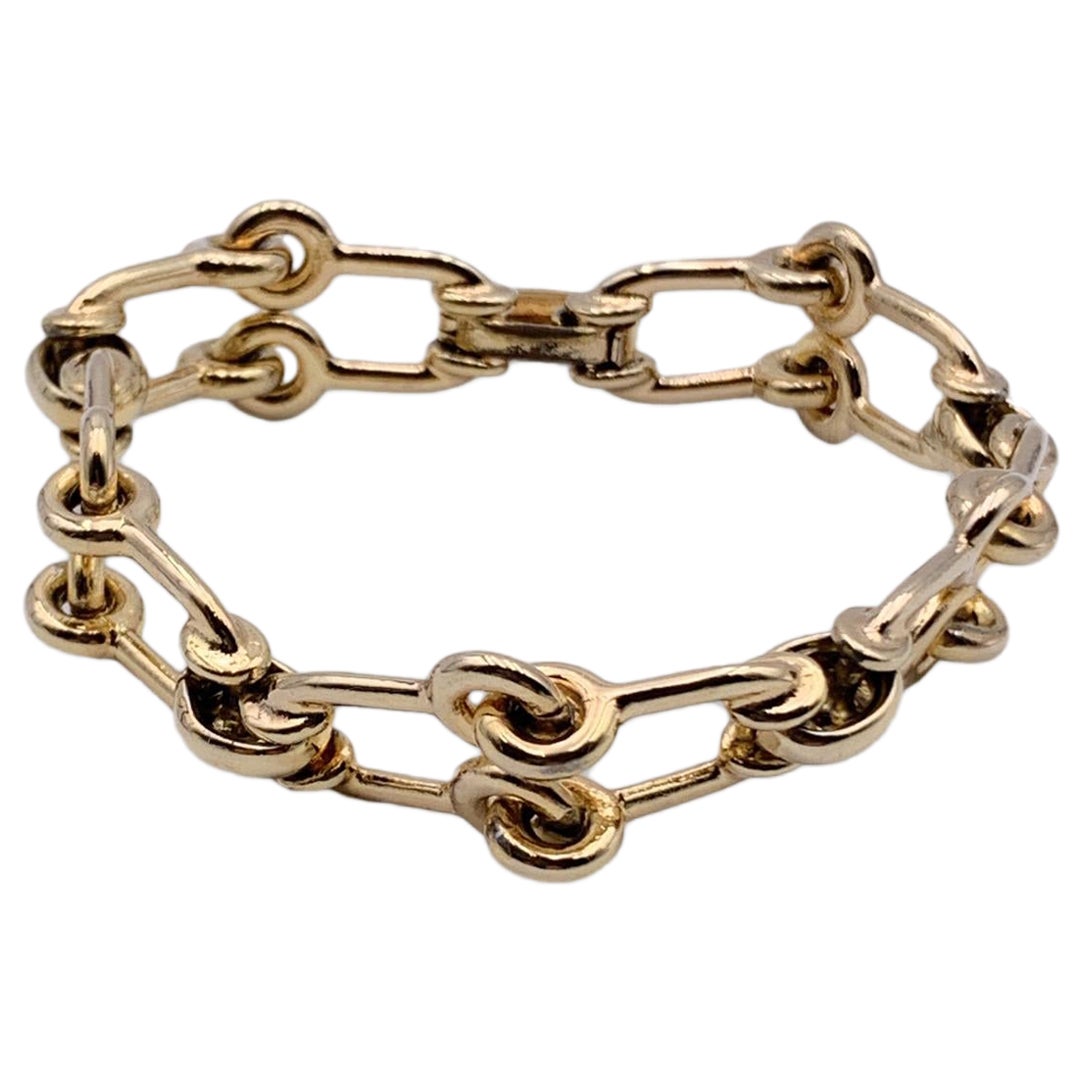 Christian Dior Vintage Gold Metal Chain Link Bracelet For Sale at 1stDibs