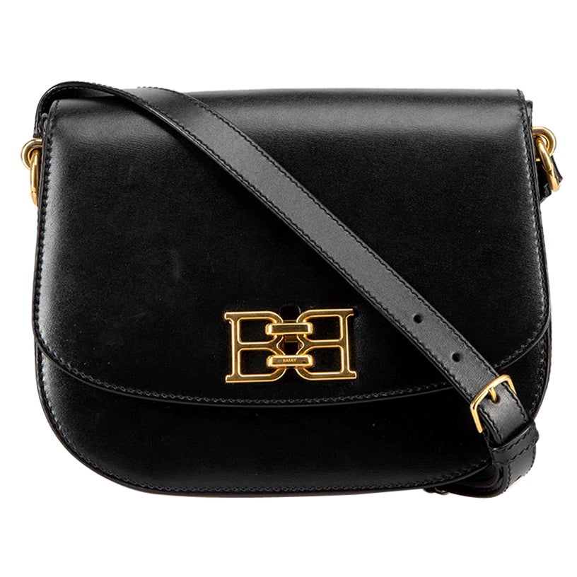 Bally Women's Black Box Calf Leather Beckie Crossbody Bag For Sale at ...