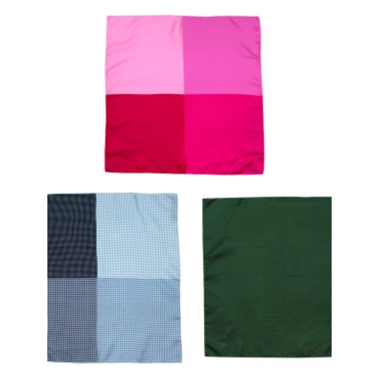 Lanvin Set of 3 Silk Pocket Squares For Sale at 1stDibs