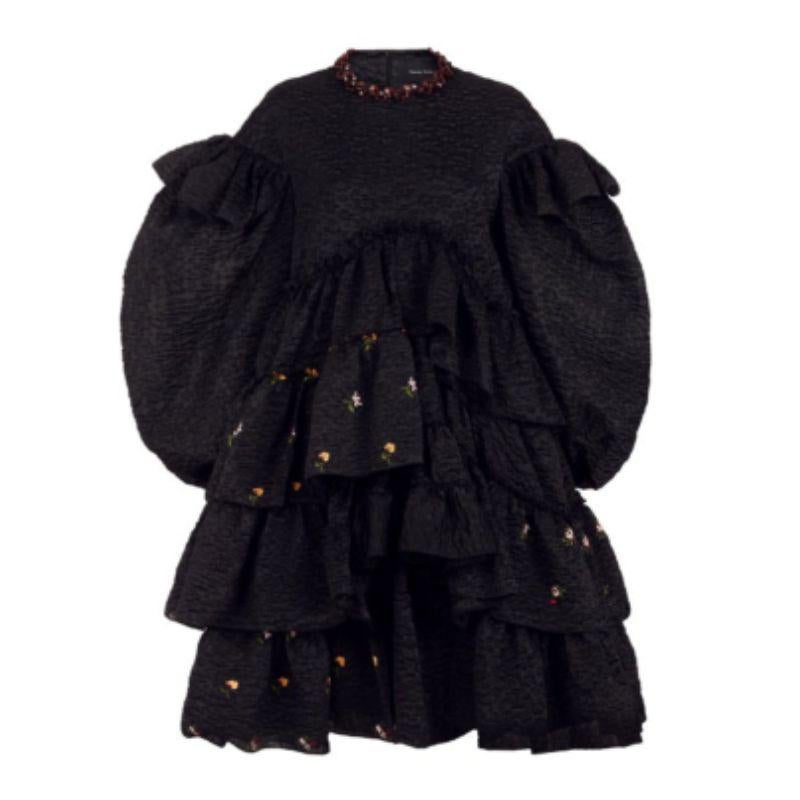 Simone Rocha Beaded Floral-embroidered Cloqué Dress For Sale at 1stDibs