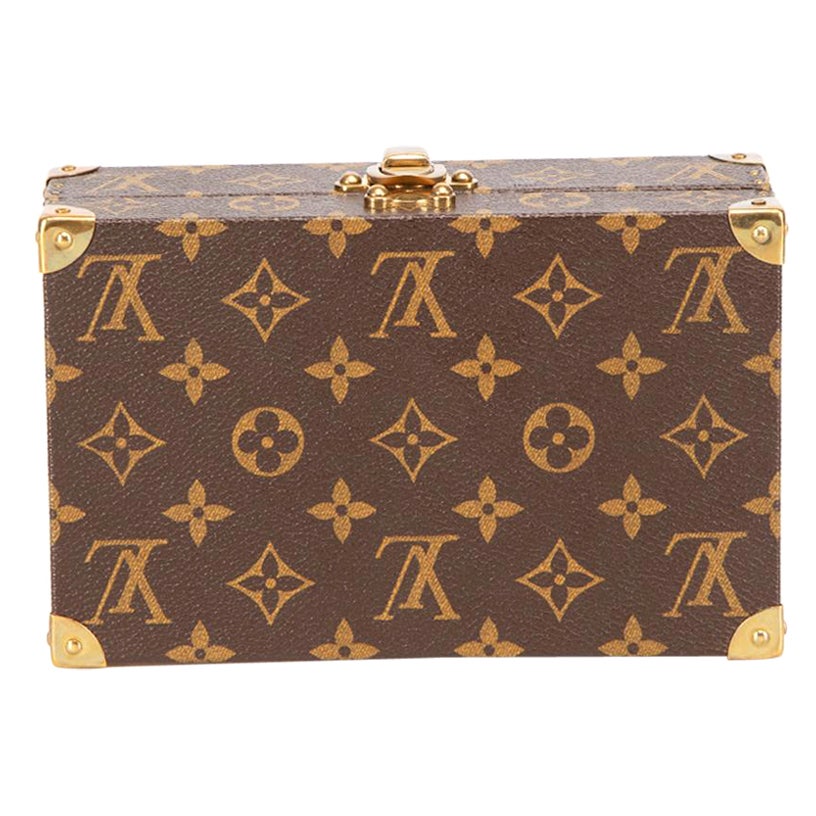 Louis Vuitton Women's Brown Leather Monogram Trunk Dice Set For Sale at ...