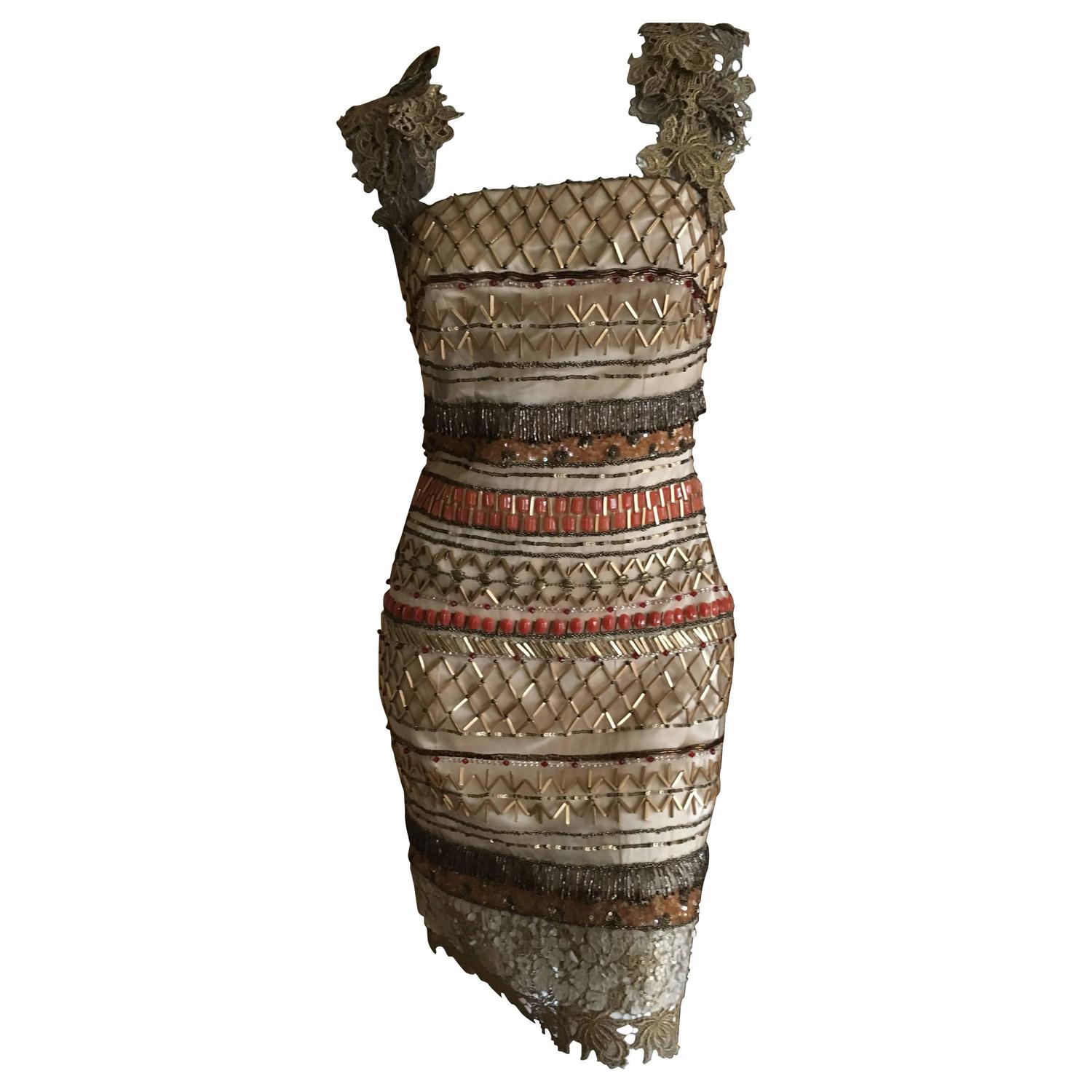 Valentino Vintage Beautifully Embellished Cocktail Dress For Sale At