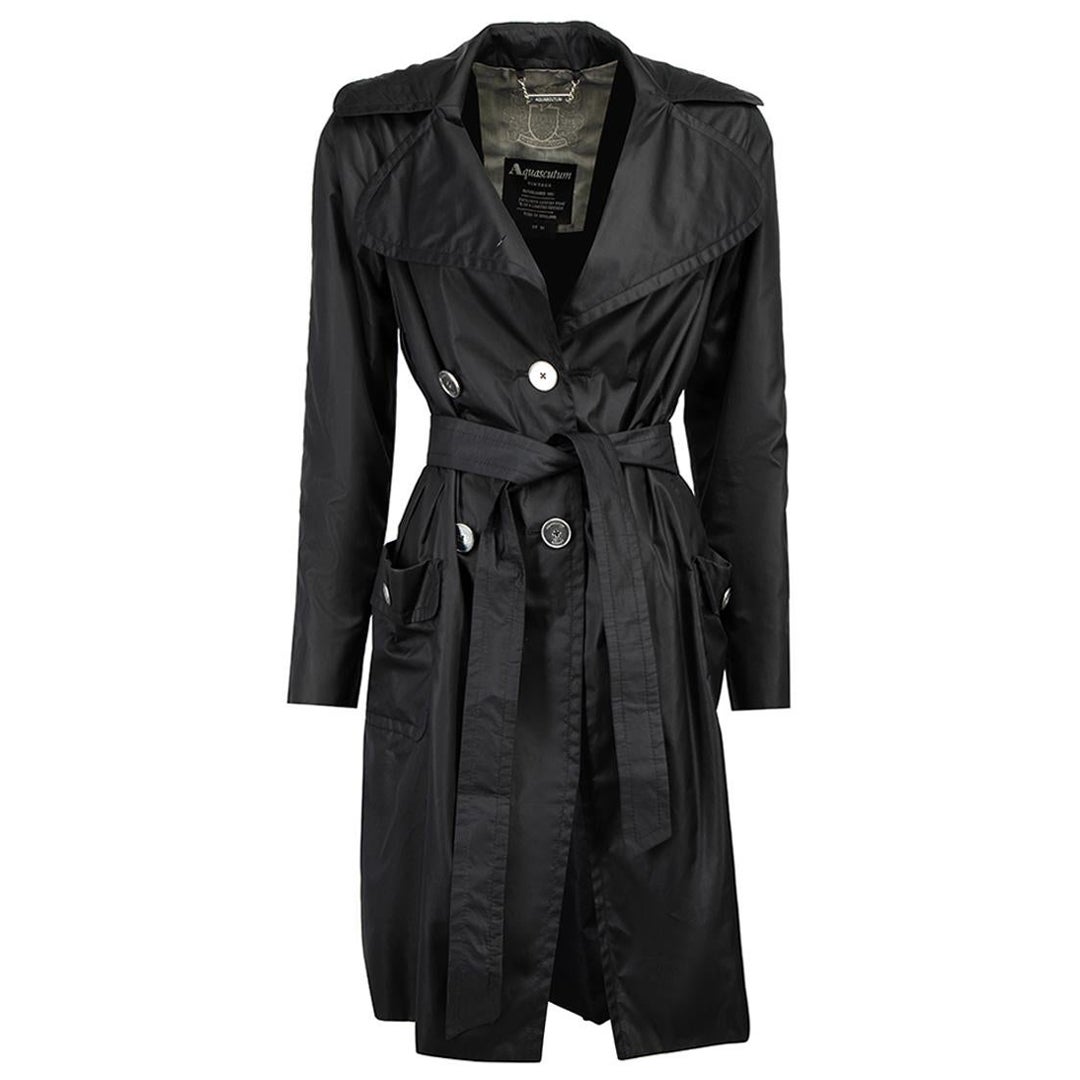 Vintage Limited Edition Black Trench Coat Size S For Sale at 1stDibs