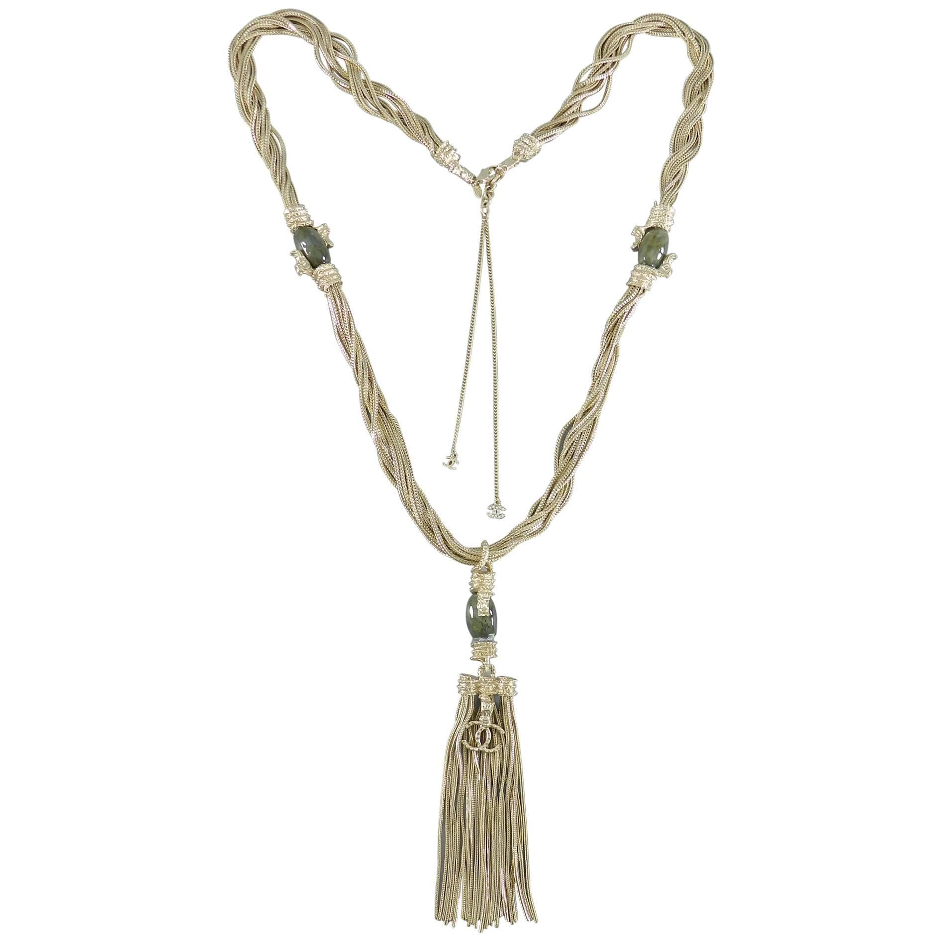 Chanel 10A Shanghai Collection Long Gold Rope Dragon Necklace at ...