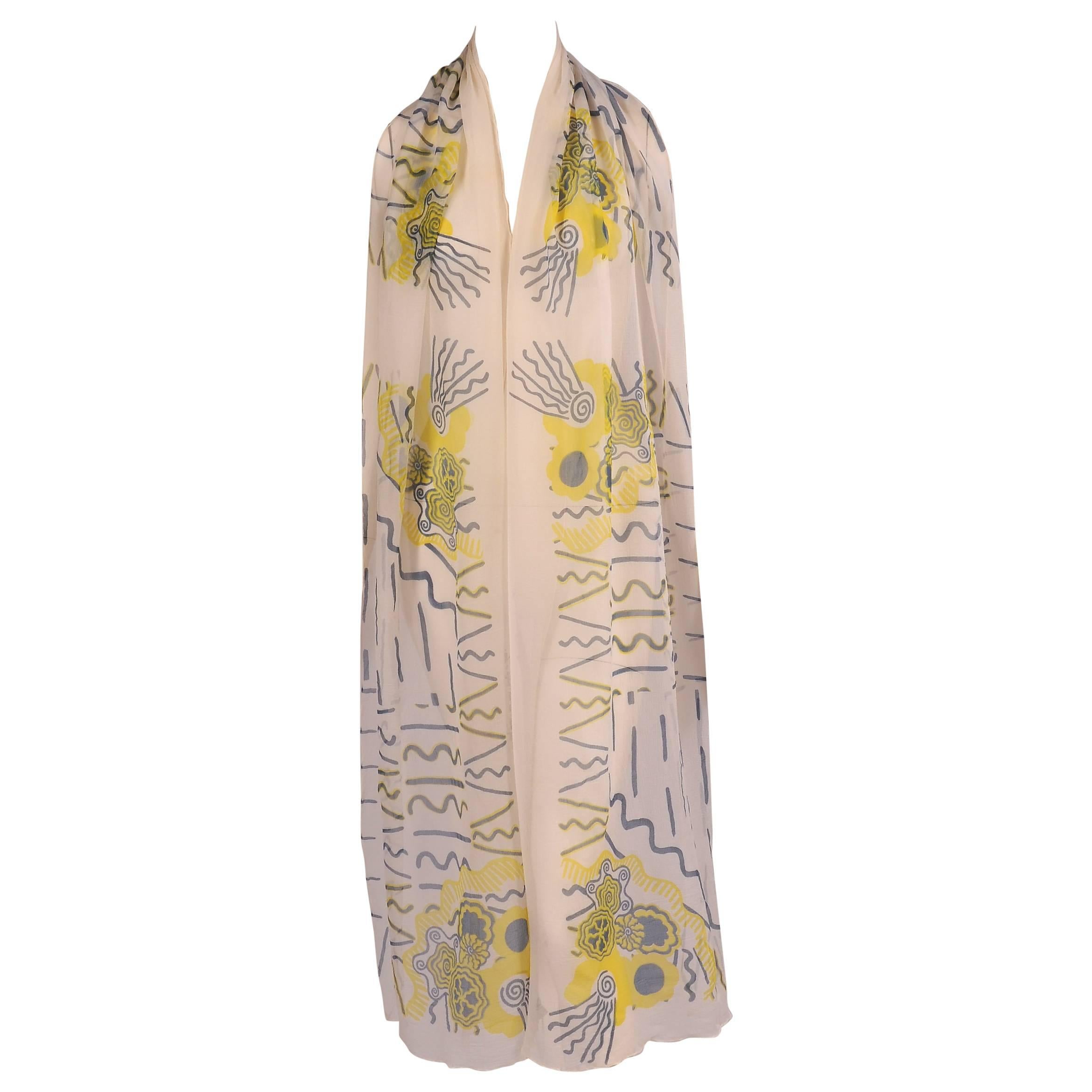 Zandra Rhodes Hand painted Silk Chiffon Scarf, Never Worn at 1stDibs ...