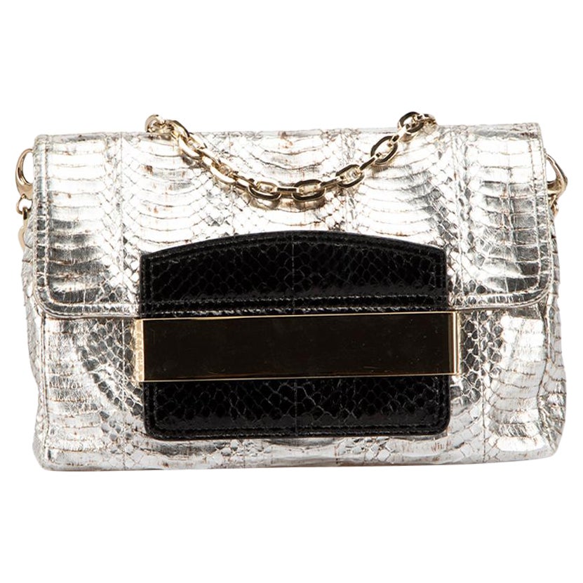 Jimmy Choo Women's Silver Python Convertible Bag For Sale at 1stDibs