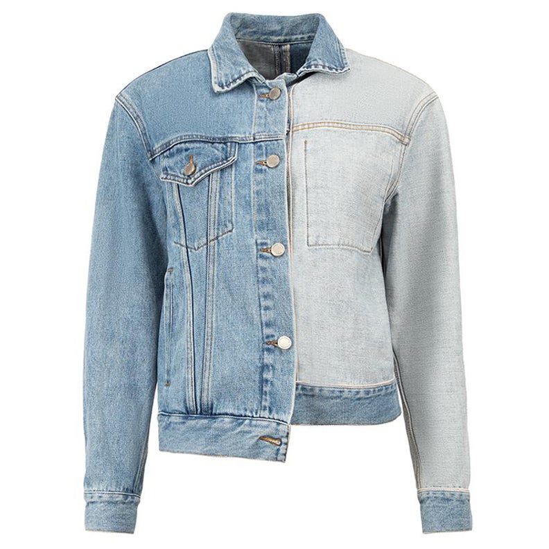 Blue Asymmetric Denim Jacket Size S For Sale at 1stDibs