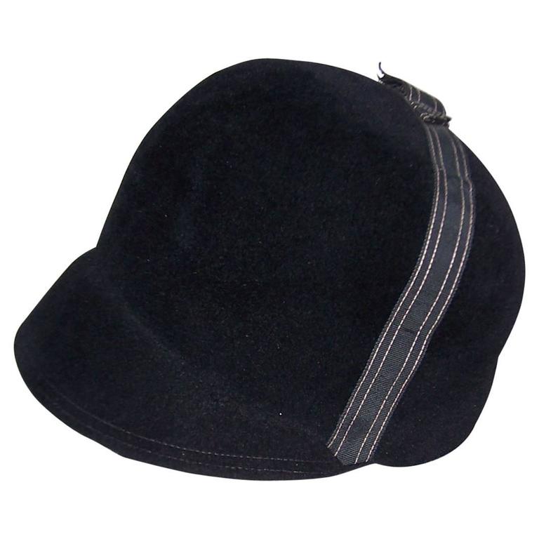 Equestrian Influenced 1960's Mod Black Wool Riding Hat at 1stDibs | mod ...