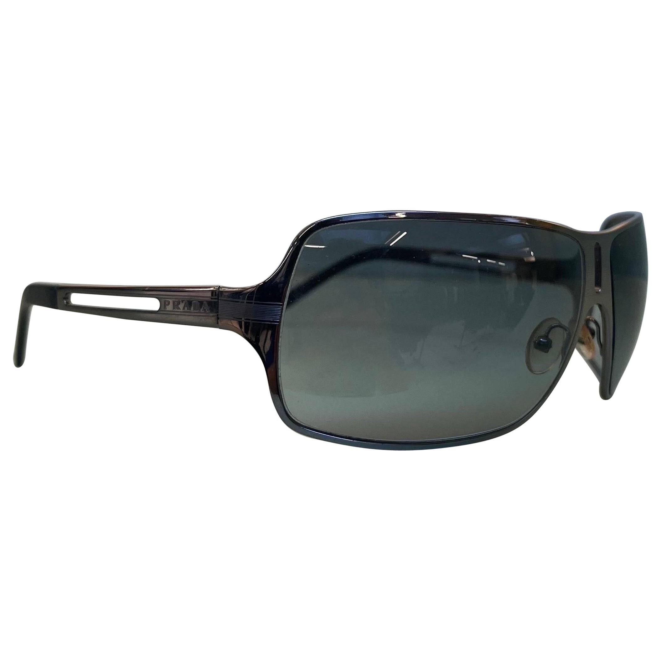 Prada SPR 54H Metal Vintage Logo Sunglasses For Sale at 1stDibs