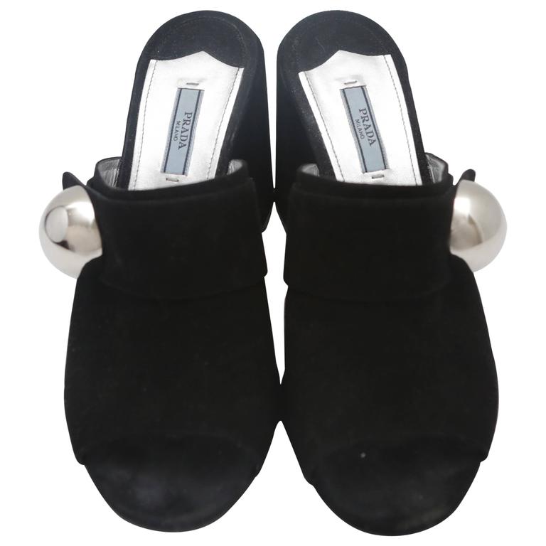 Prada Open-Toe Suede Mules For Sale at 1stDibs