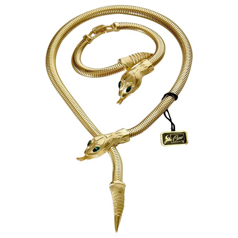 Francois for Coro Snake Necklace and Bracelet Set at 1stDibs