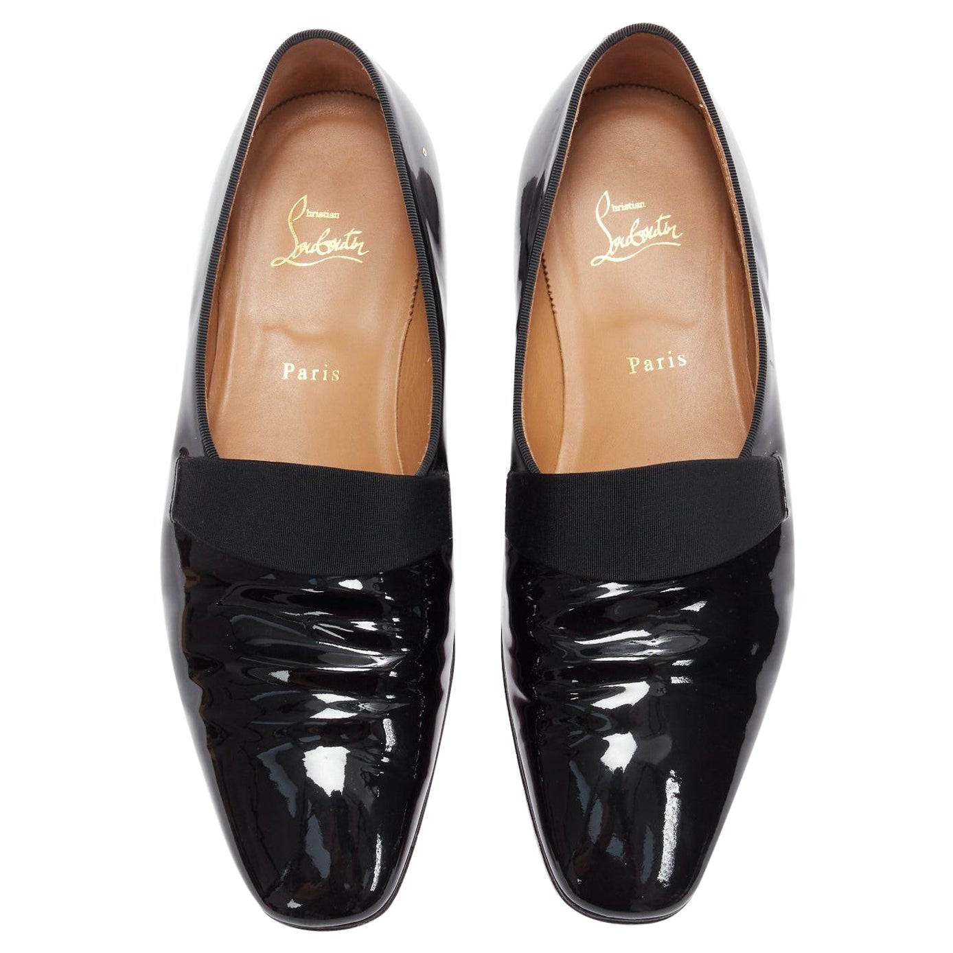 CHRISTIAN LOUBOUTIN Omar Sy black patent leather low vamp dress loafer ...